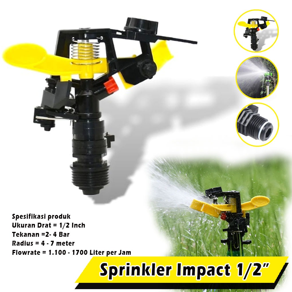 Jual Head Sprinkler Impact drat 1/2 Inch - Sprinkler Taman / Penyemprot ...