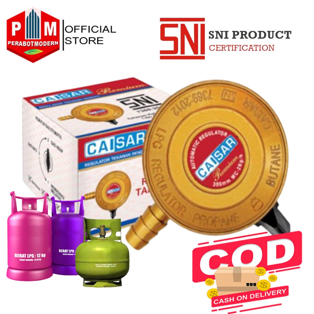 Jual Kepala Regulator Gas Caisar Tanpa Meter Tekanan Rendah LPG 3kg-5kg-10kg | Shopee Indonesia