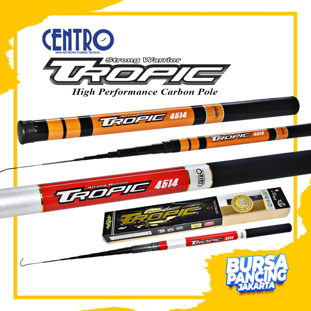 Jual CENTRO Joran Pancing Tegek TROPIC Ruas Pendek Carbon Ringan 240CM ...