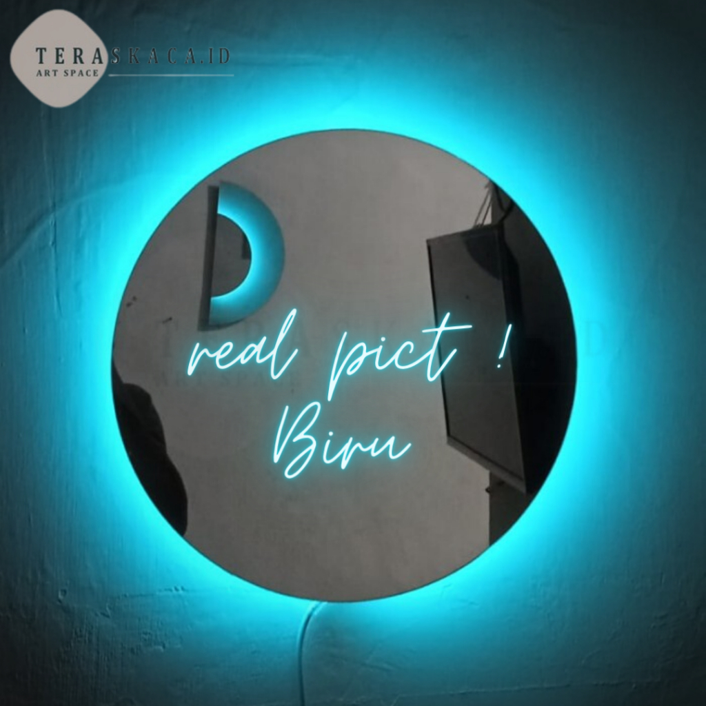 Jual Cermin Dinding Gantung Bulat LED Strip Diameter 34&40cm Kaca ...