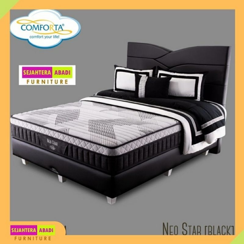 Jual Springbed Spring Bed Comforta Neo Star plushtop grey / black foam ...