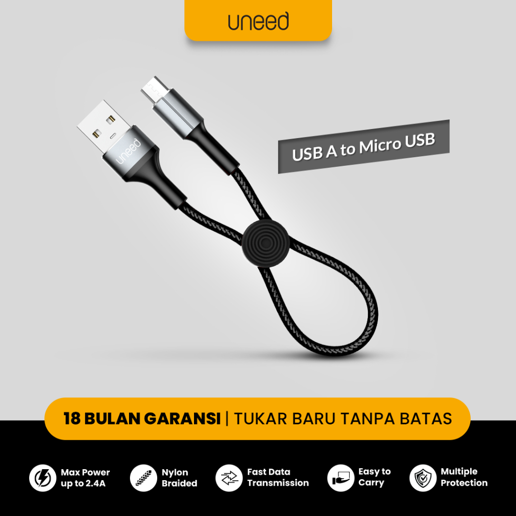 Jual UNEED Kabel Data Quick Charge Type C Lightning Micro USB 20CM ...