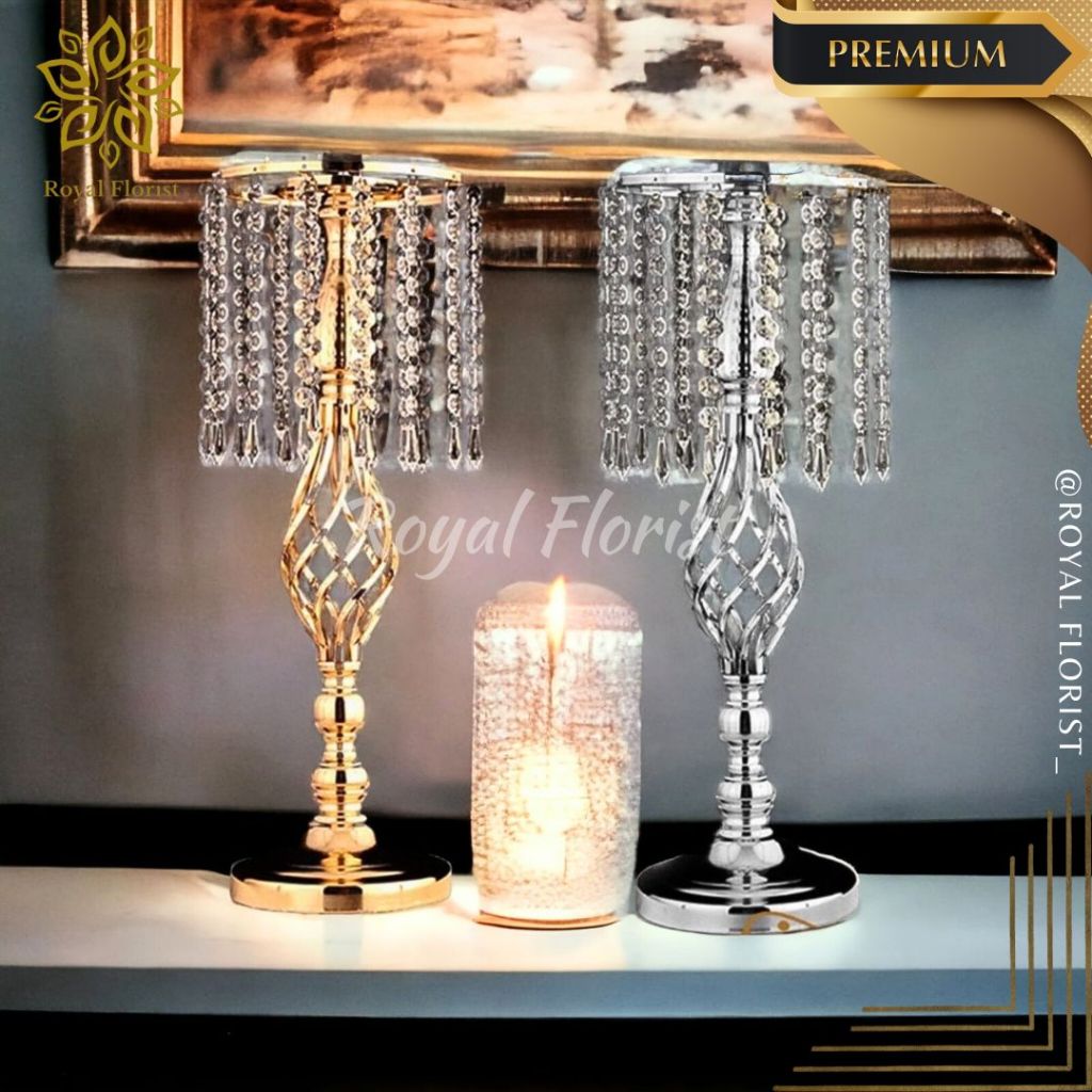 Jual Twist Candle Holder Ornamen/Vas Spiral Centerpiece/Shaped Crystal ...