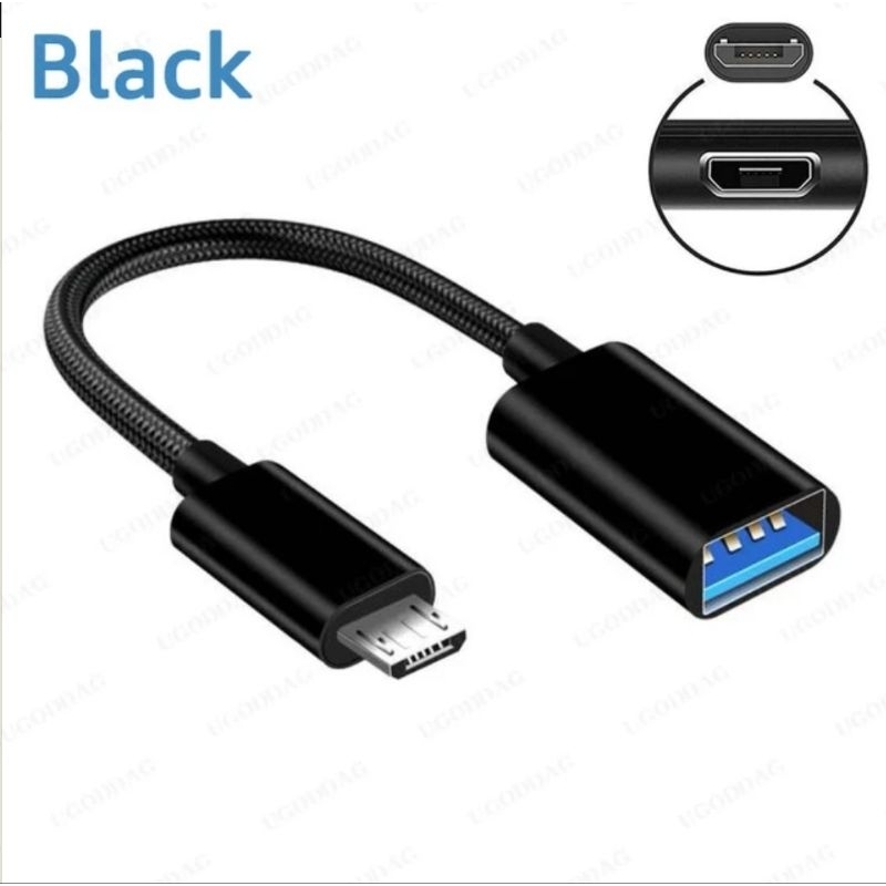 Jual KABEL OTG MICRO USB MALE to USB TYPE A FEMALE FLAT | Shopee Indonesia