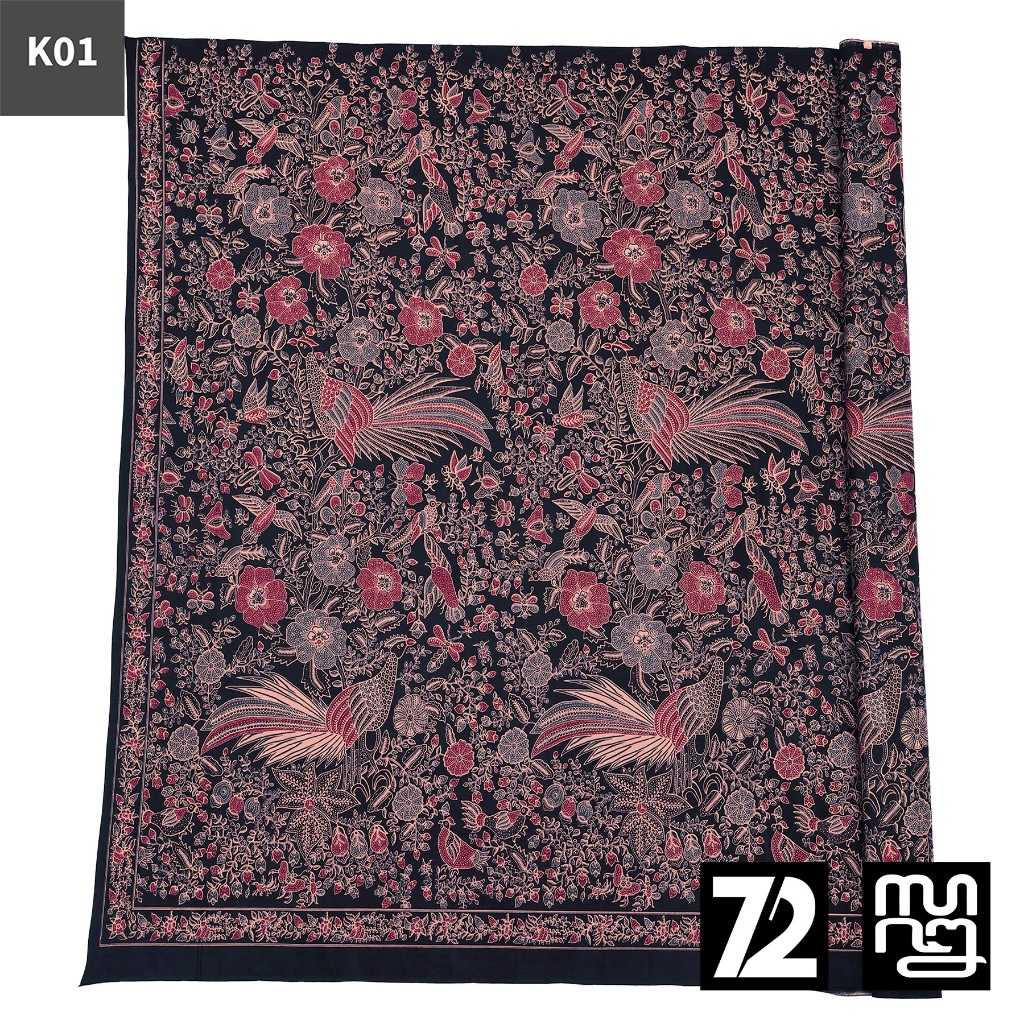 Jual KAIN BATIK PREMIUM Bahan Katun Motif Burung Kembang Warna Earthy ...