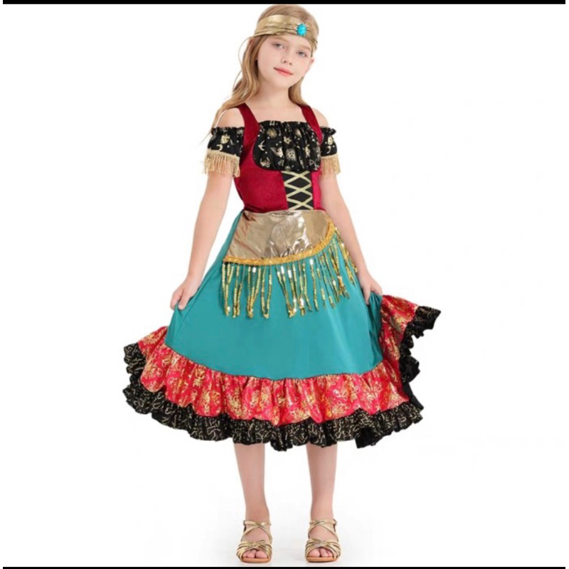 Jual kostum gipsi peramal hindi anak | gypsy costume halloween girl ...