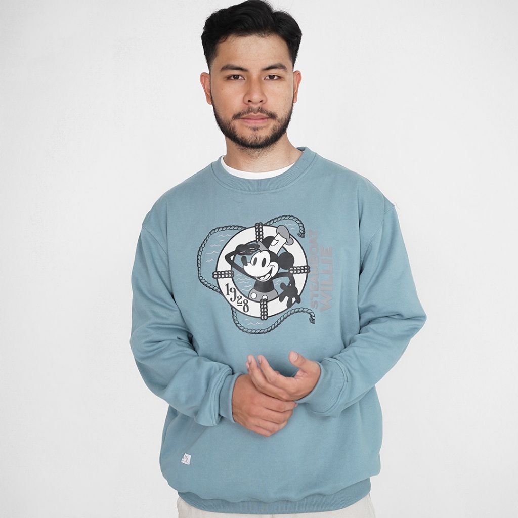 Jual Russ x Disney Sweater Crewneck Mickeycn04 Blue | Shopee Indonesia