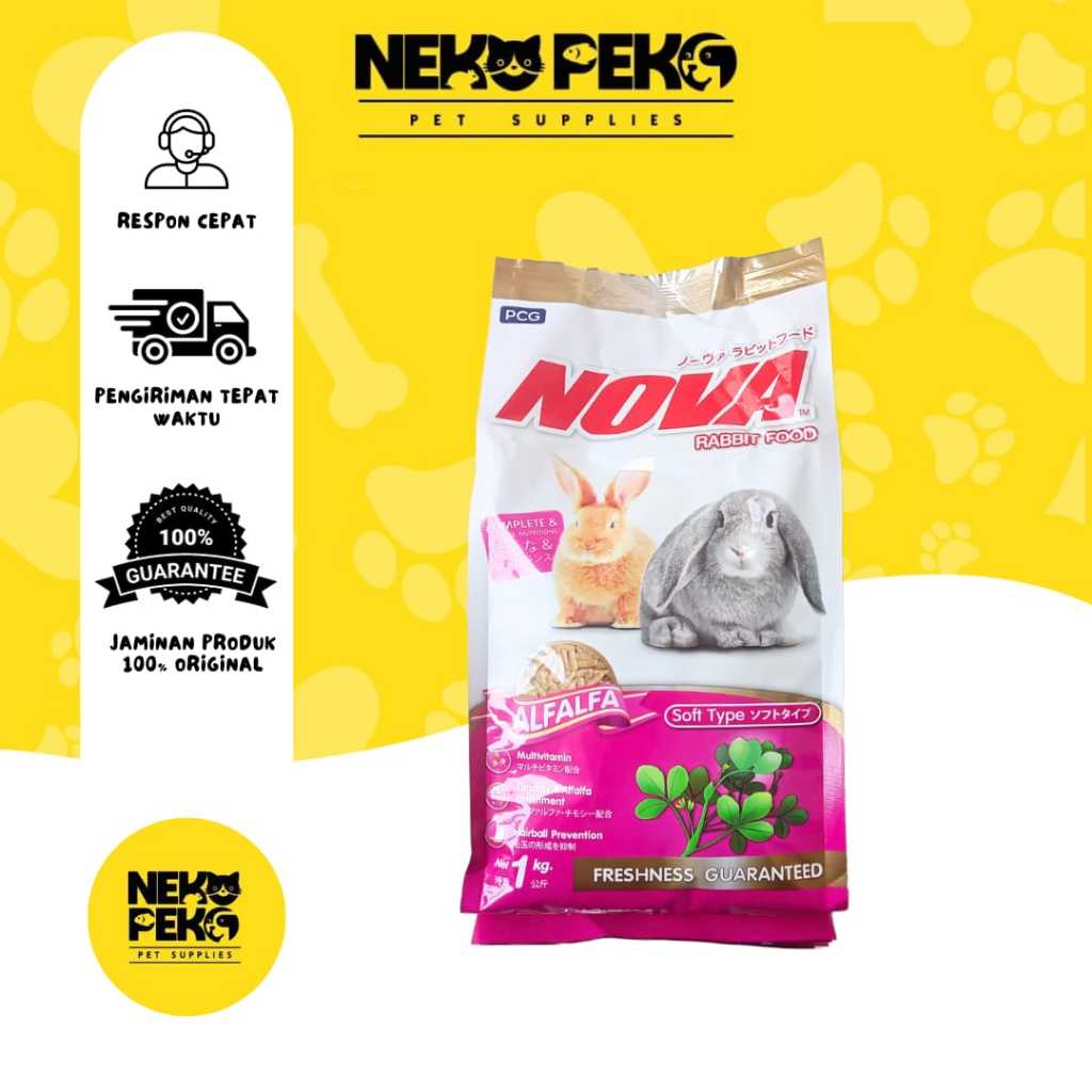 Jual Nova Rabbit ALFAFA kemasan 1KG / Makanan Kelinci | Shopee Indonesia