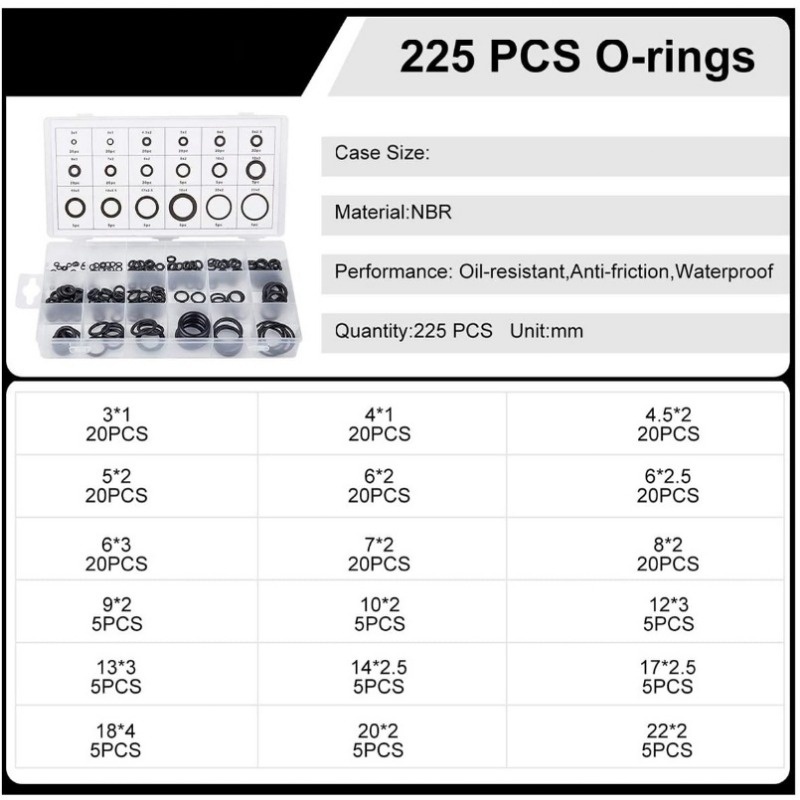 Jual Karet Seal O Ring 1200pcs HNBR / Rubber O Ring Seal Tightening +Box | Shopee Indonesia