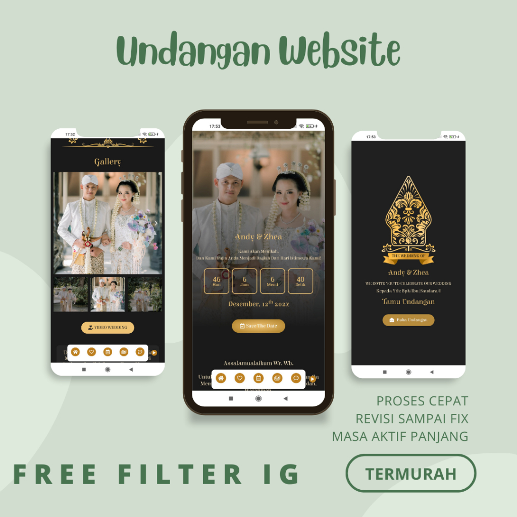 Jual Undangan Website elegant Digital Undangan Web Pernikahan Online ...