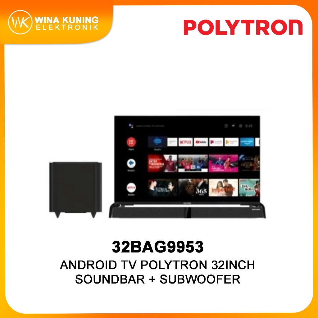 Jual POLYTRON LED Smart Android TV 32 Inch HD - PLD32BAG9953 + Free Cinemax Soundbar | Shopee ...