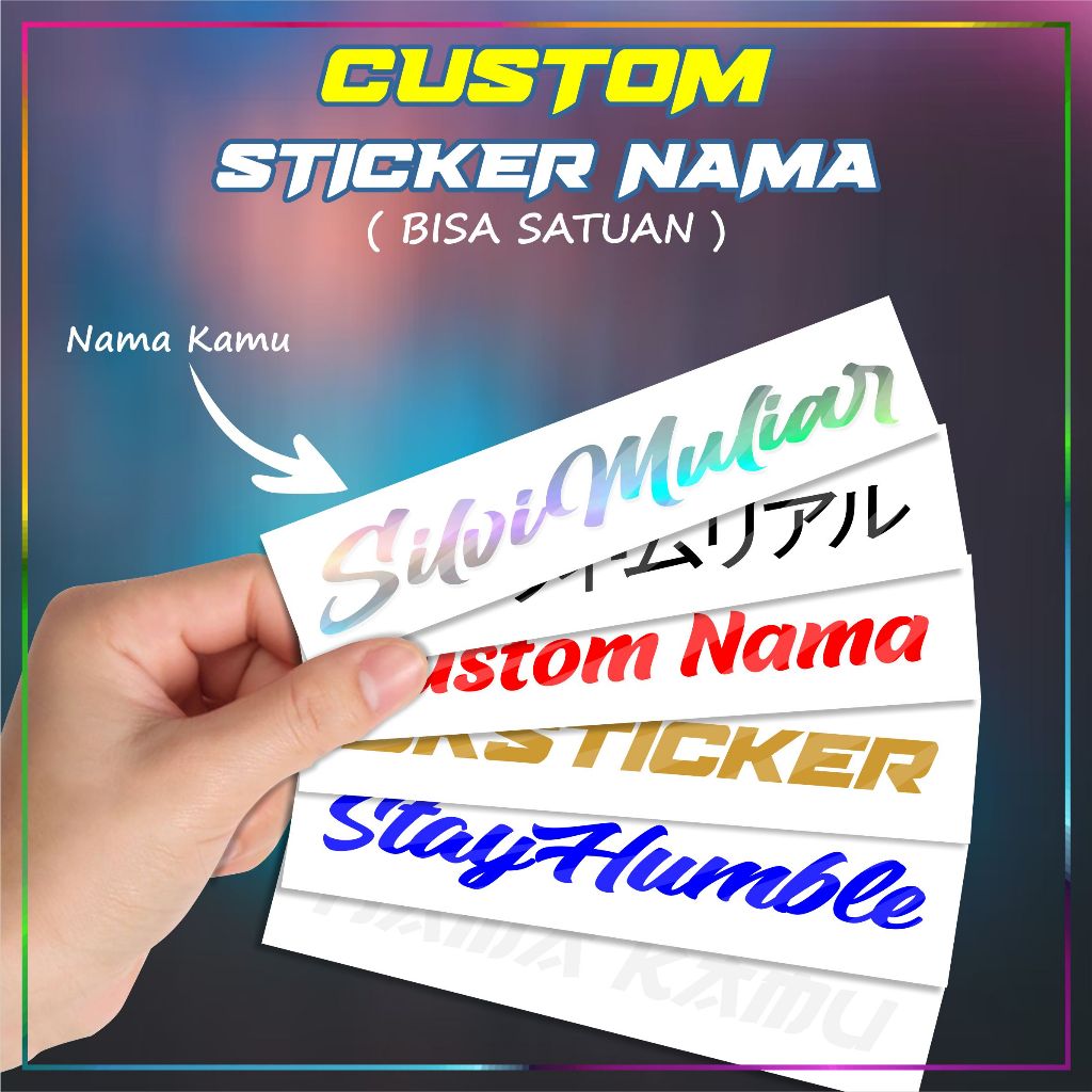 Jual Sticker Custom Nama Stiker Cutting Stiker Motor Laptop Helm Dll ...
