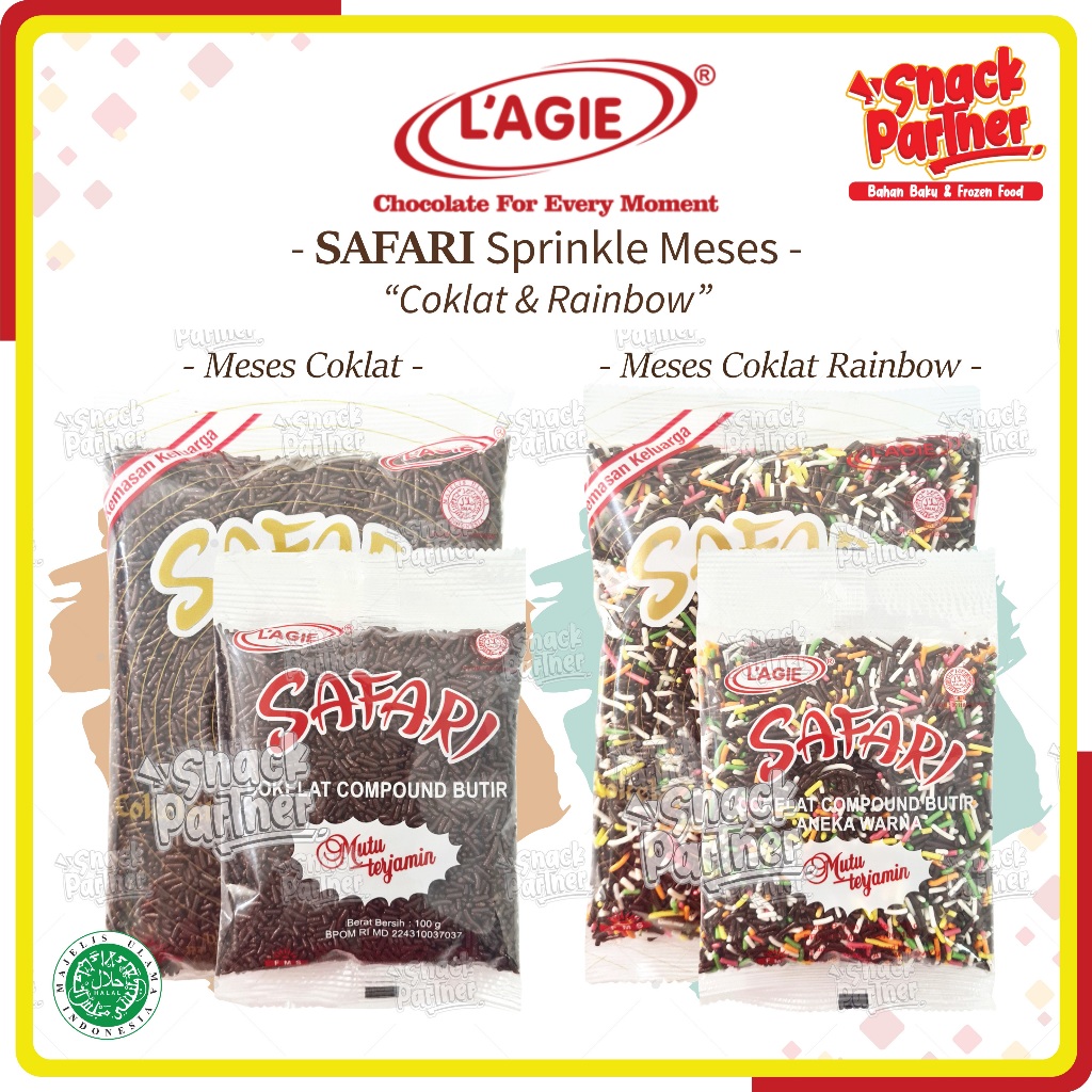 Jual L'AGIE SAFARI 100 250 GR - LAGIE Meises / Sprinkle Coklat Rainbow ...