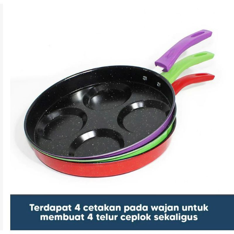 Jual Egg Pan Wajan Teflon Telur 4 Lubang Penggorengan Telur 4 Lubang ...