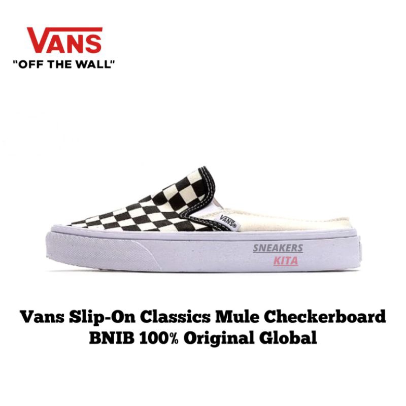 Jual Sepatu Vans Slip On Checkerboard Mule BNIB 100% Authentic / Vans ...