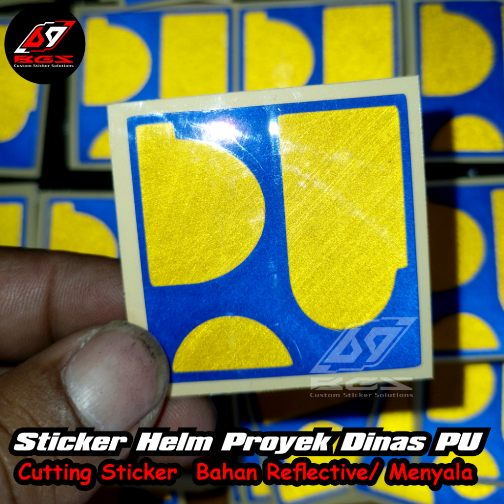 Jual Sticker Helm Proyek Dinas PUPR, Cutting sticker , bahan menyala ...