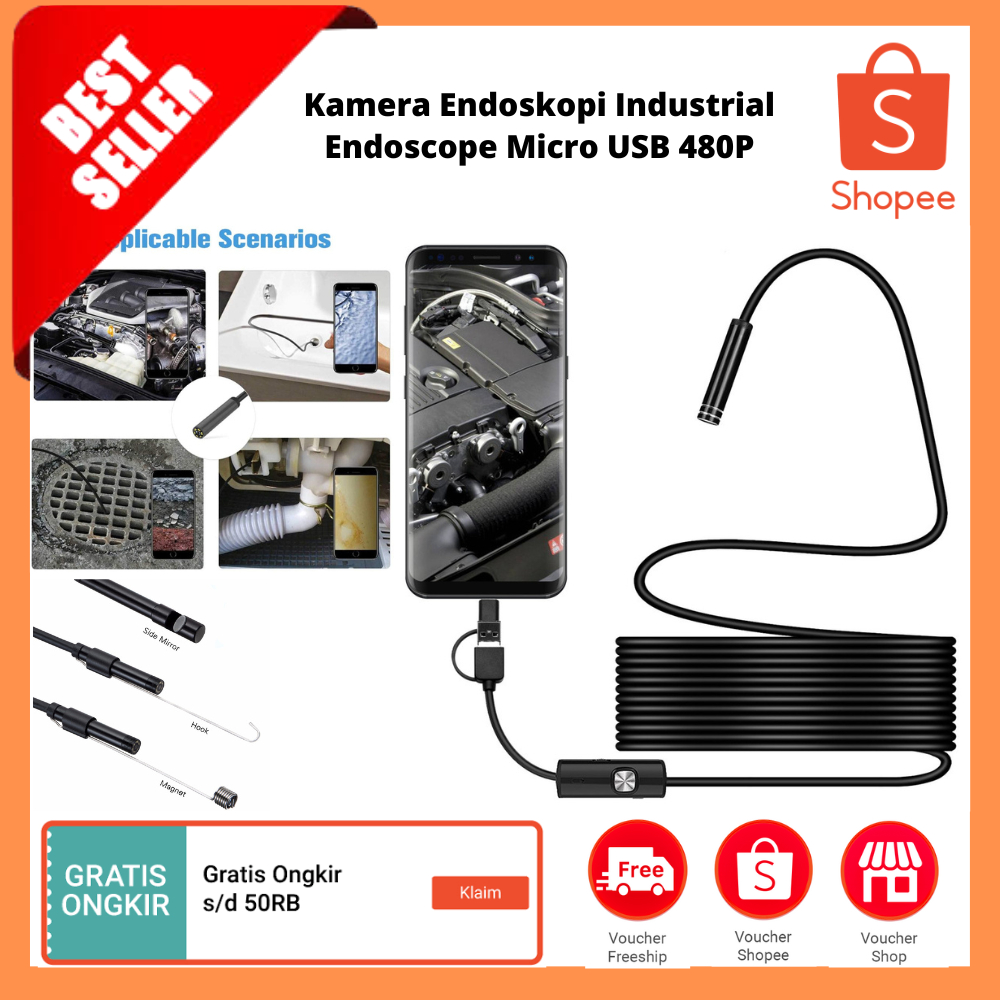 Jual Kamera Endoskopi Industrial Endoscope Micro USB 480P / Kamera ...