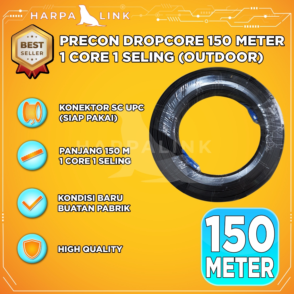Jual Kabel Precon Dropcore 150M SC UPC 1 Core 1 Seling Outdoor Fiber ...