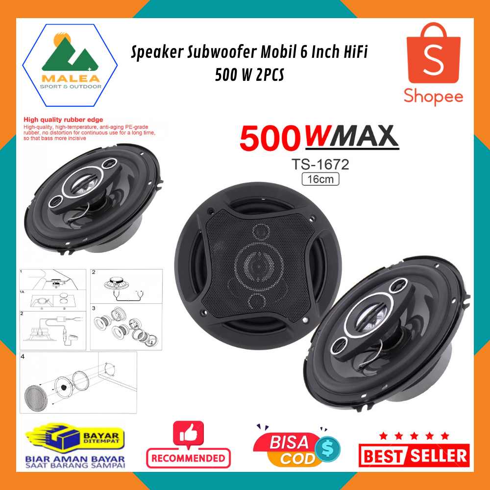 Jual Speaker Subwoofer Mobil 6 Inch HiFi 500 W 2PCS / Speaker Stereo ...
