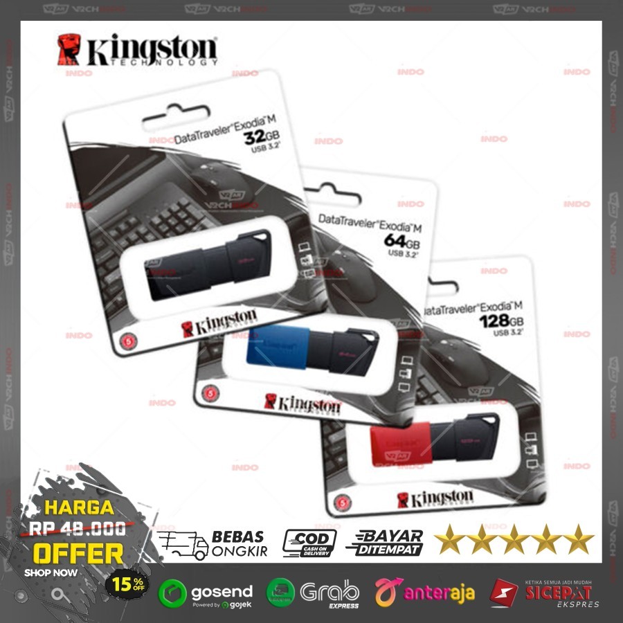 Jual USB 3.2 Flashdisk Kingston Exodia DTX-M | 32GB / 64GB / 128GB / 256GB !! | Shopee Indonesia