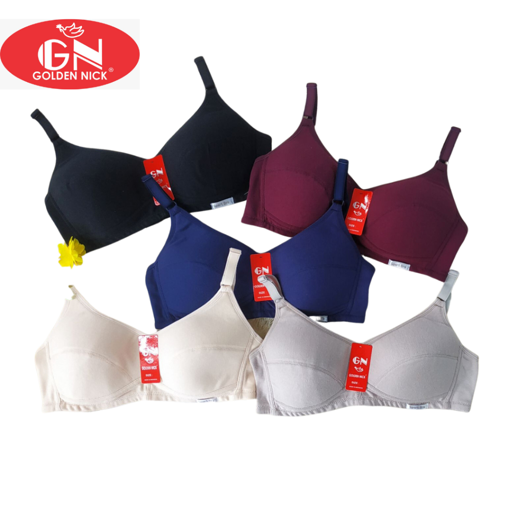Jual Golden Nick- Bra Bassic Sport BH Polos Bra Polos Tanpa Kawat Busa Tipis BH SK101 | Shopee ...