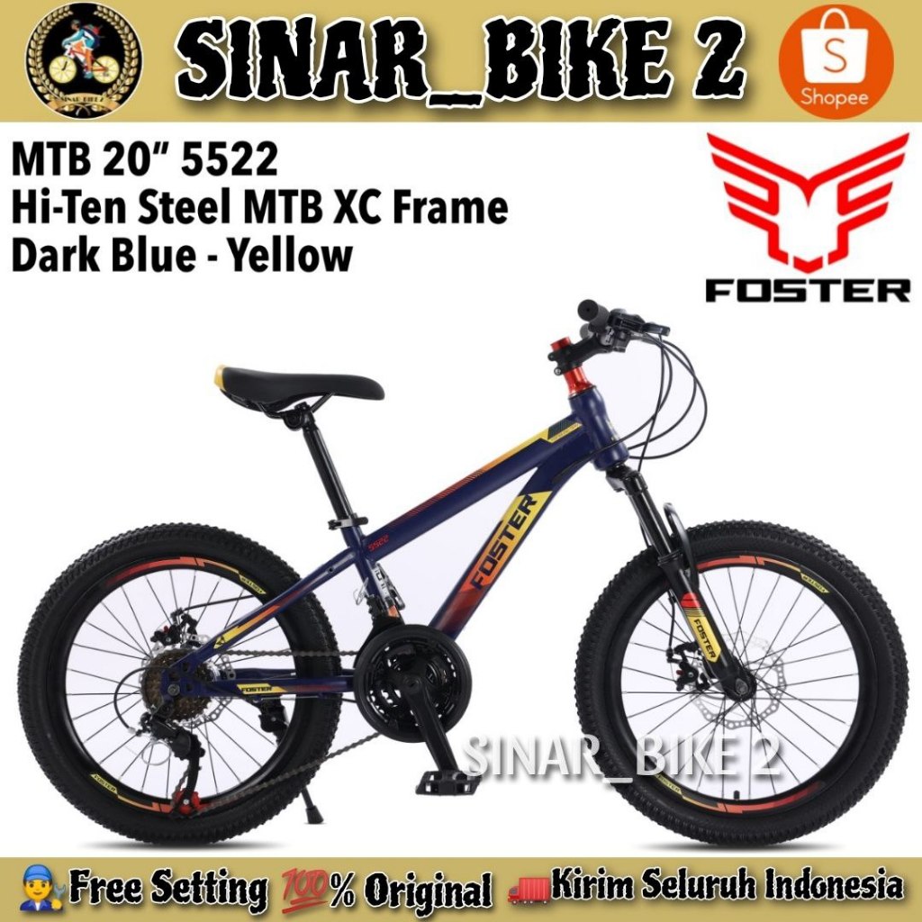 Jual Sepeda Gunung MTB FOSTER 5522 Ukuran 20 Inch 3x7 Speed Untuk ...