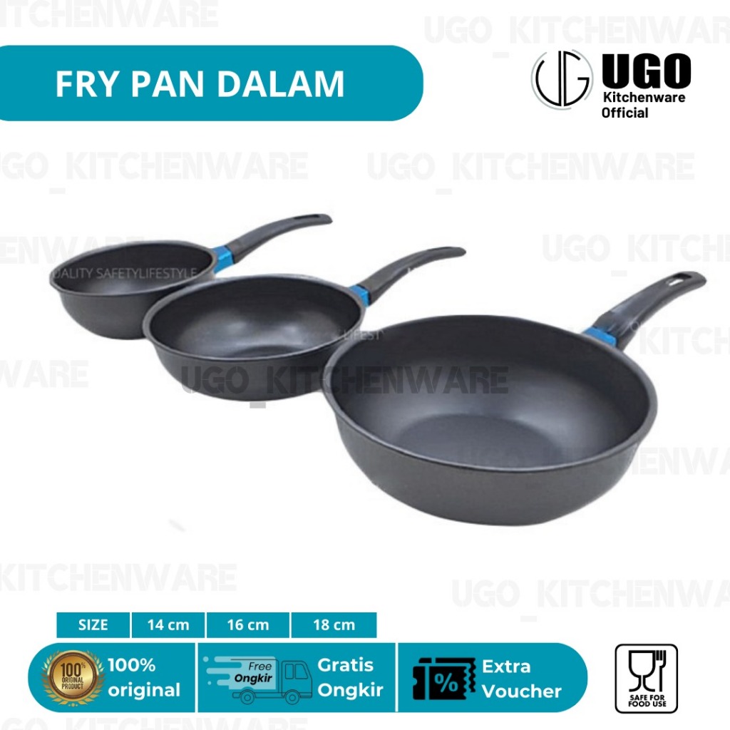 Jual UGO Teflon Dalam Anti Lengket 14cm 16cm 18cm | Teflon Penggorengan ...