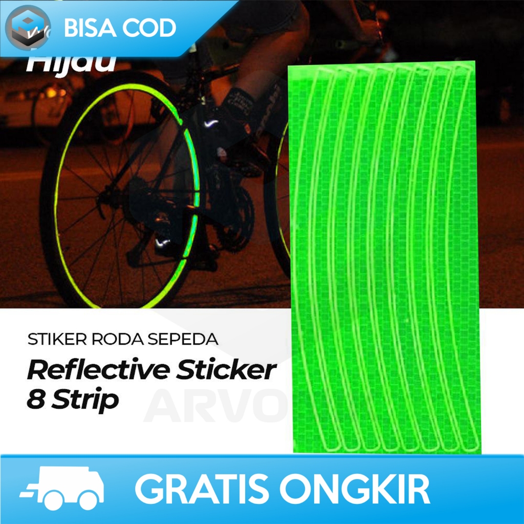 Jual STIKER RODA SEPEDA 1 SET 8 STRIP REFLECTIVE STICKER STRIP BAN ...