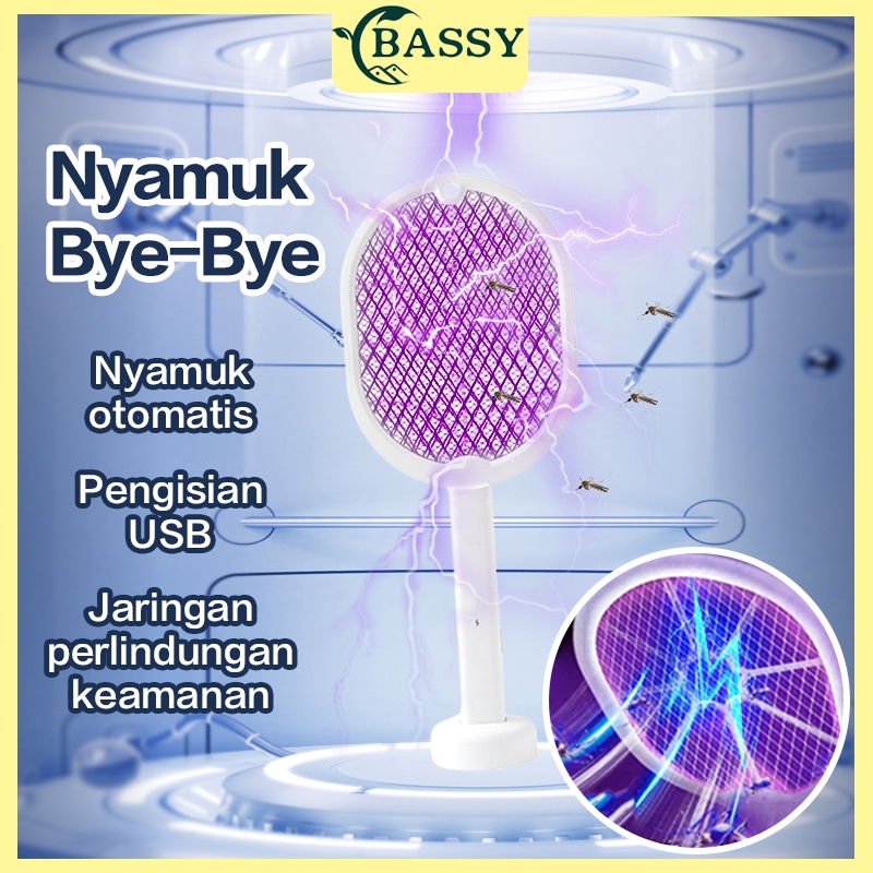 Jual BASSY Raket Nyamuk Aesthetic Pembasmi Hama Raket Listrik 2in1 ...