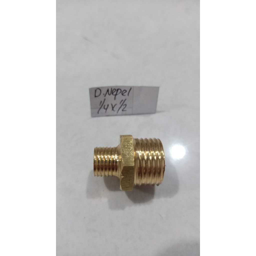 Jual Double Nepel Kuningan Ukuran 1/4 x 1/2 | Shopee Indonesia