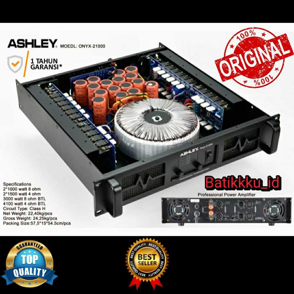 Jual Power ASHLEY ONYX 21000 ONYX21000 ORIGINAL 2x1000 WATT CLASS H 2CH ...