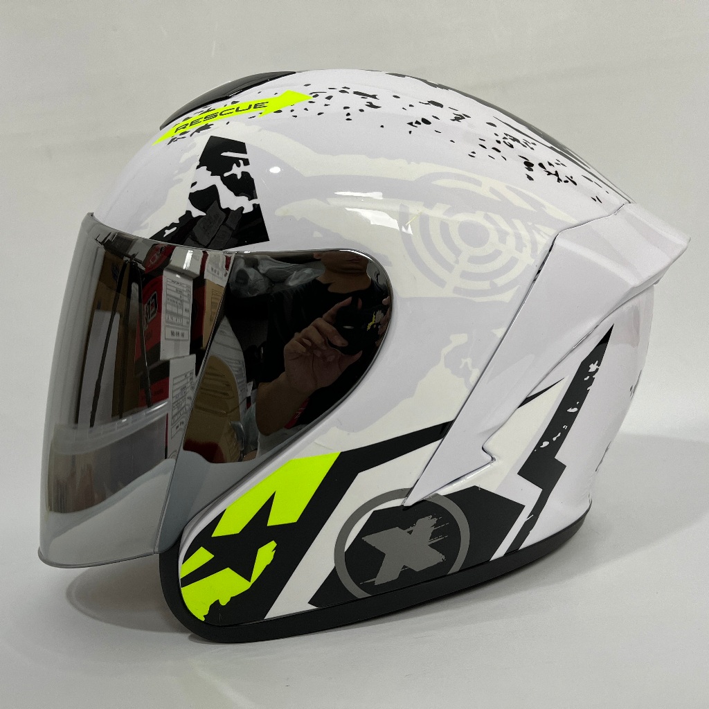 Jual Helm CRX AK-1 Super Flow Putih Glossy - Motif - Helem Helmet Dewasa SNI (bukan Kairoz NFJ ...