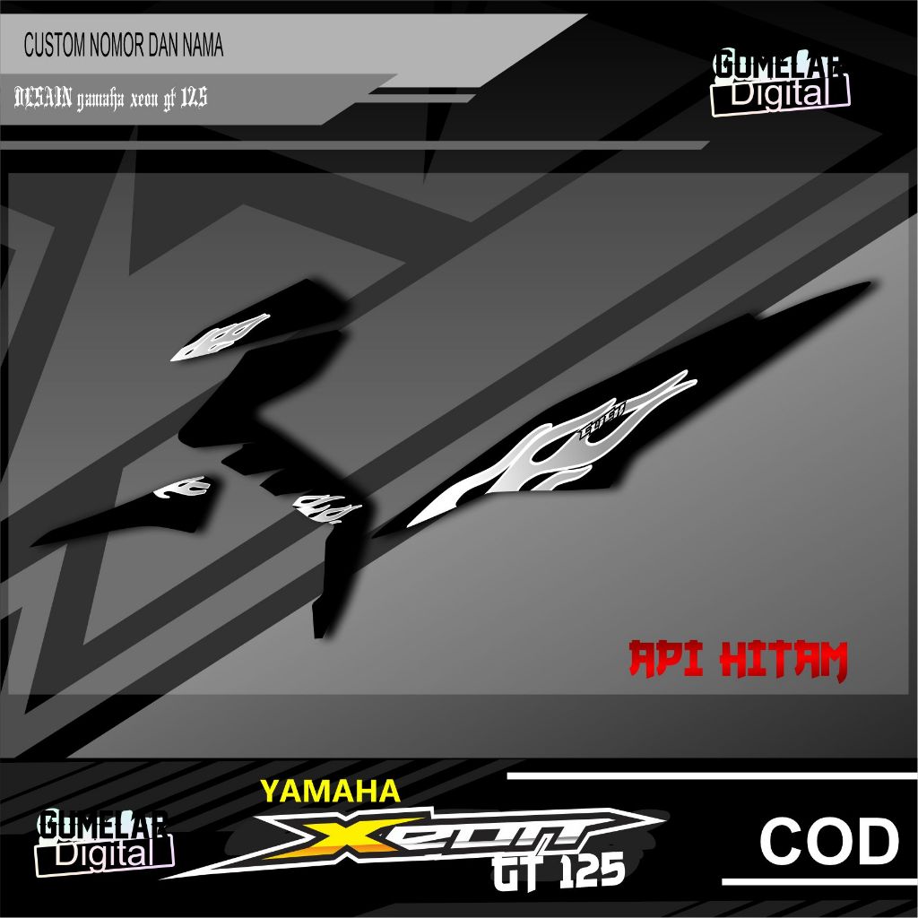 Jual STRIPPING SIMPEL YAMAHA XEON GT 125 API HOT WHEELS CUSTOM NAMA ...