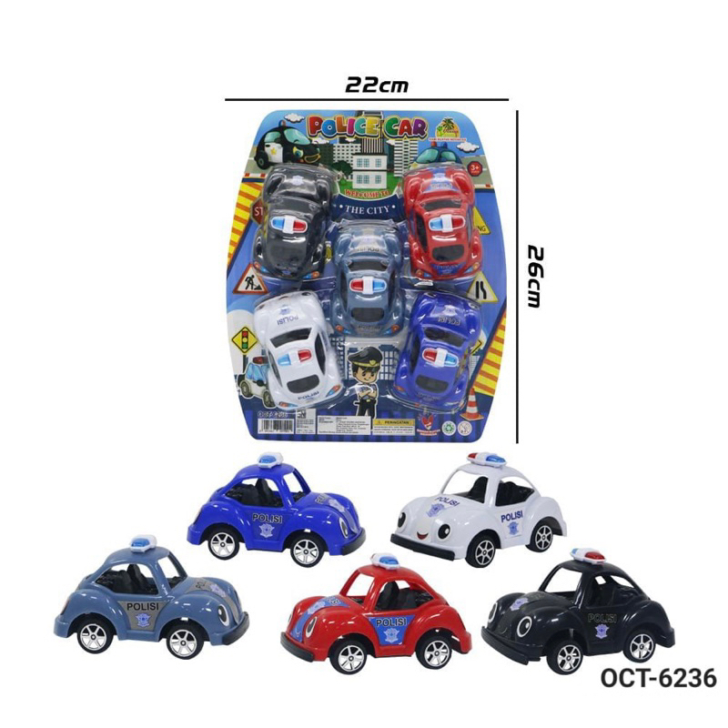 Jual MOBIL POLISI KODOK 5PC PRES 6236 - 4PC 6235 / POLICE CARS CAR ...