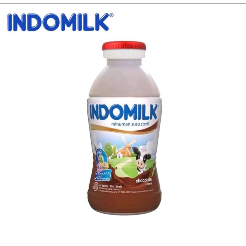 Jual INDOMILK SUSU UHT BOTOL COKLAT , STRAWBERRY,MELON 190 ML | Shopee Indonesia