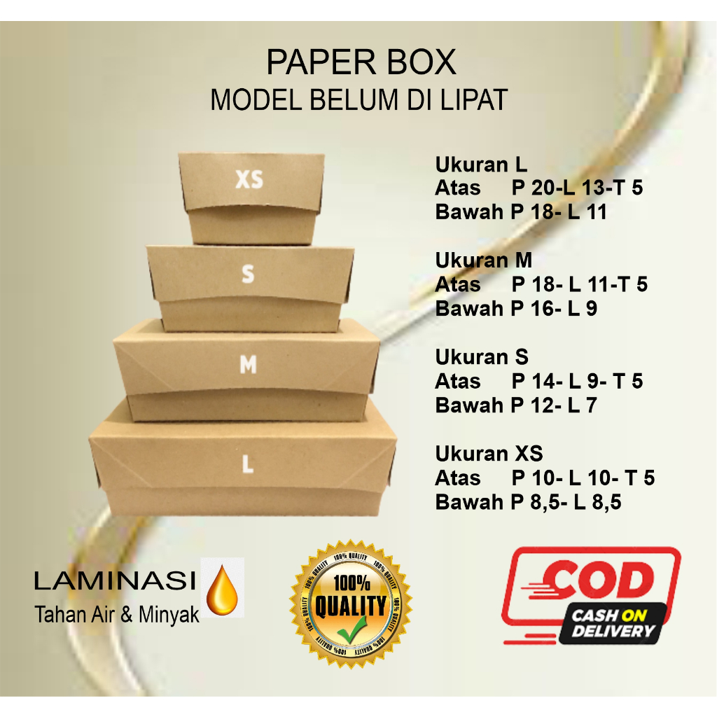 Jual Paper lunch Box ( Per 1 Pcs ) Dus Tempat Wadah Makanan Kekinian ...