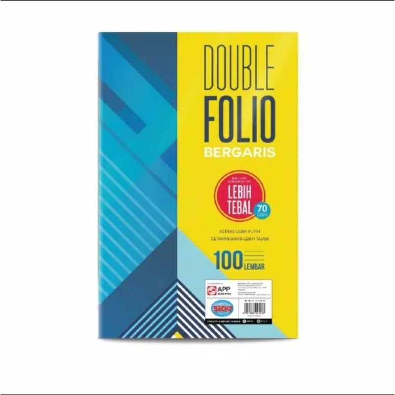 Jual Kertas Double Folio Bergaris 100 Lembar 70 Gr Sidu | Shopee Indonesia