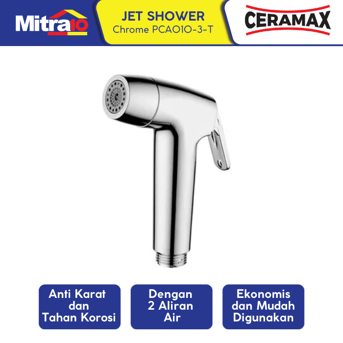 Jual Ceramax Jet Shower Chrome PCA010-3-T 1.2 Meter | Shopee Indonesia