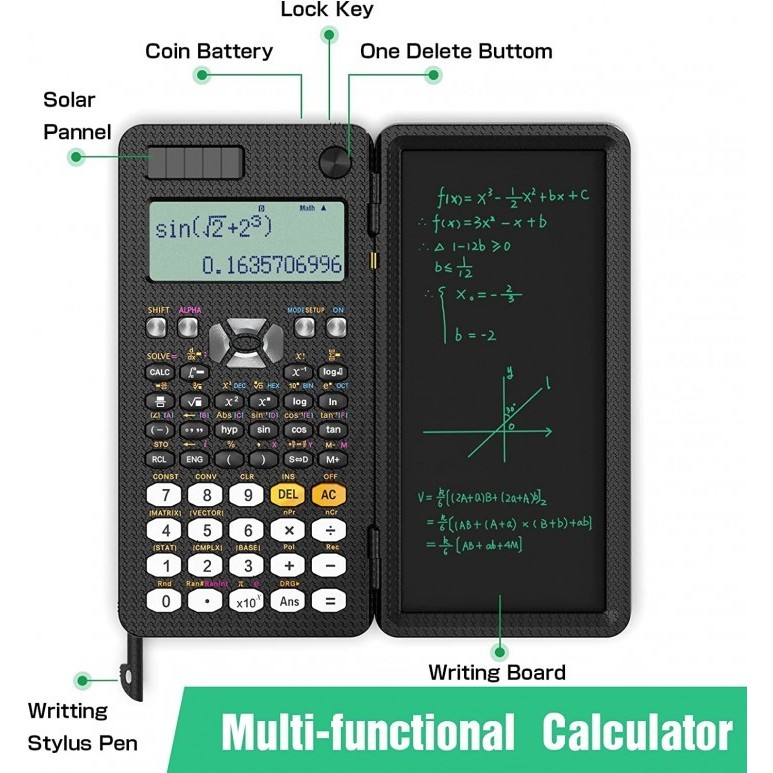 Jual Professional Scientific Calculator with LCD Notepad 417 Functions ...