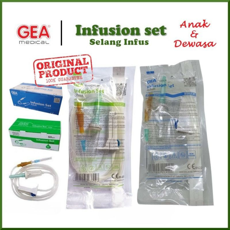 Jual Infus Set GEA Dewasa & Anak / Infusion Set Adult & Child / Selang ...