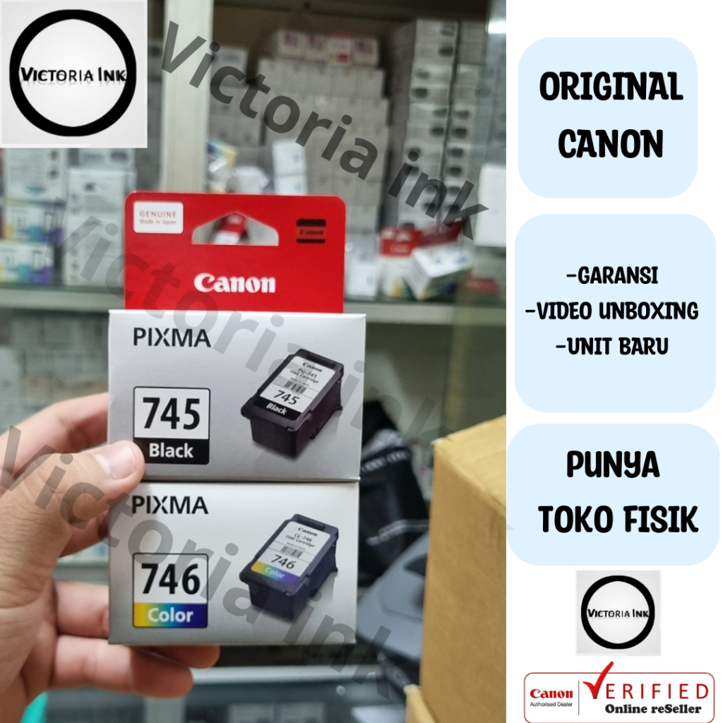 Jual Tinta Canon 745 Canon 746 ORIGINAL Untuk Printer TR4570S iP2870 ...