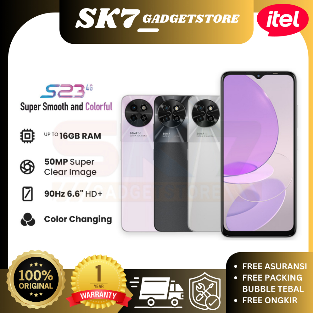 Jual ITEL S23 4G 8/128 & 8/256 RAM 8GB ROM 256GB GARANSI RESMI ITEL ...