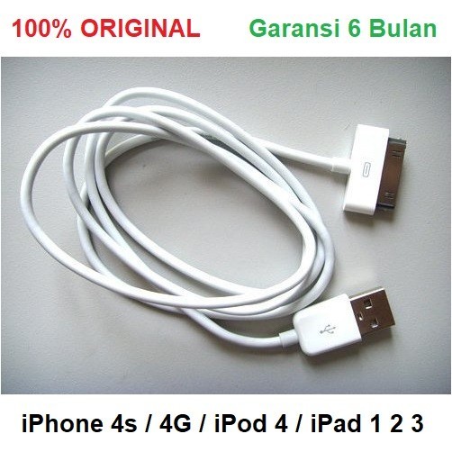 Jual Kabel Data Cable iP 4s 4G iPod 4 iPad 1 iPad 2 3 4 Original 100% ...