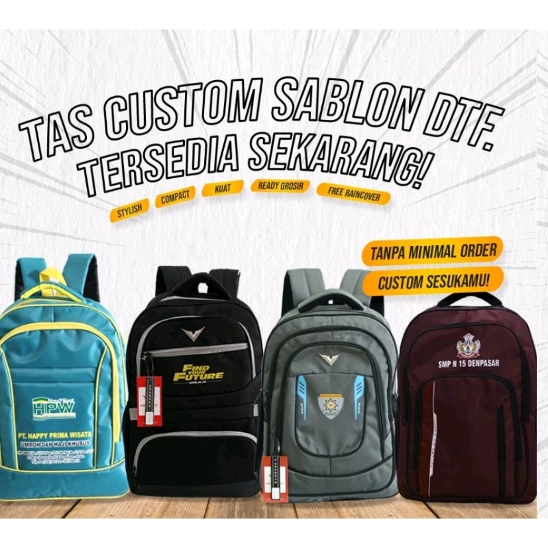 Jual Tas Custom sablon DTF Tas Sablon Logo perusahaan | Shopee Indonesia