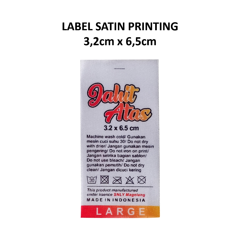 Jual Label Baju Satin Printing 3cm 300pcs | Shopee Indonesia