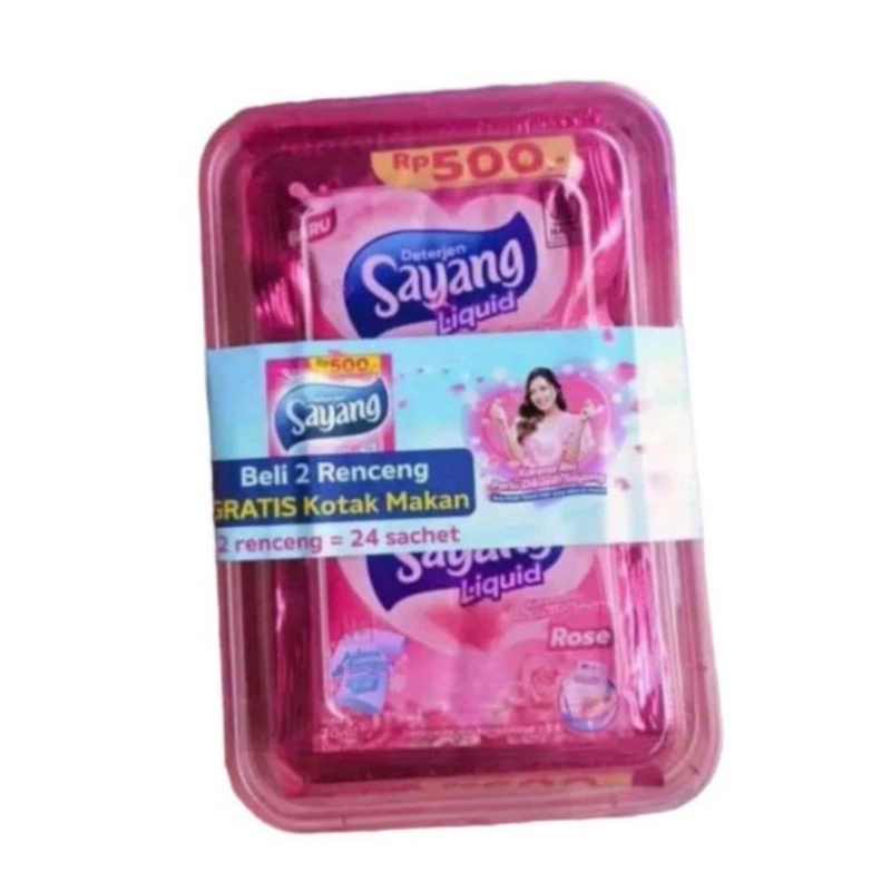 Jual SRO DETERJEN SAYANG LIQUID 20 ML ISI 24 SACHET FREE TEMPAT MAKAN ...