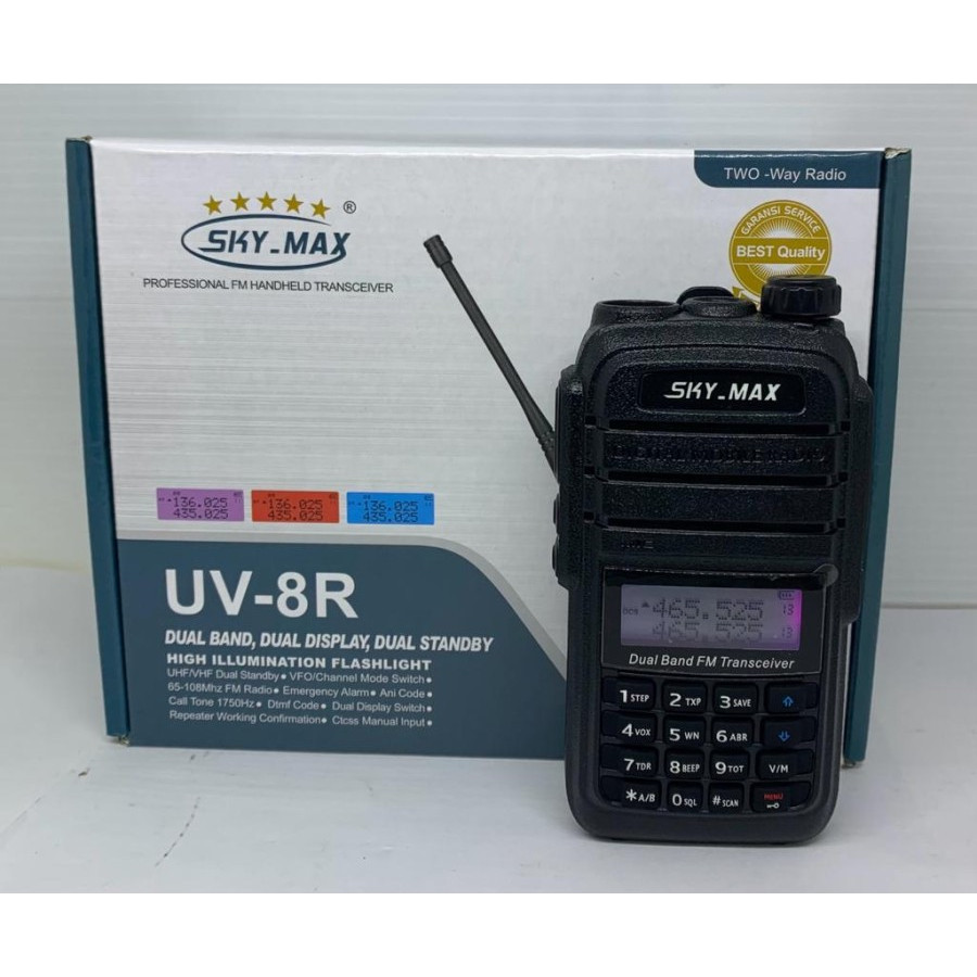 Jual HT SKYMAX UV-8R DUAL BAND UHF VHF handy talky UV8R radio UV 8r ...