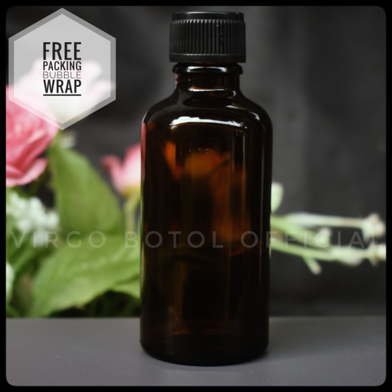Jual Botol Kaca Amber Tebal 50ml Tutup Ulir Hitam Screw Cap | Shopee ...