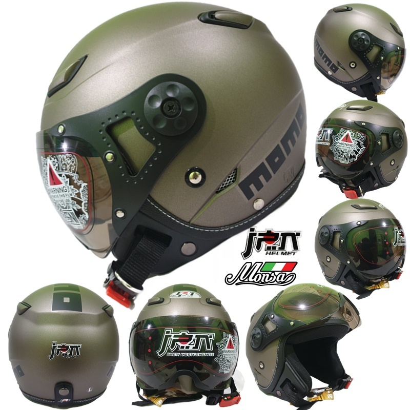 Jual Helm Dewasa JPN MOMO Kaca Pilot Riben Retro Klasik Vintage ...