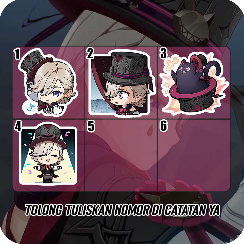 Jual Stiker Glossy Lyney Genshin Impact, Sticker Anime Lucu Untuk HP ...